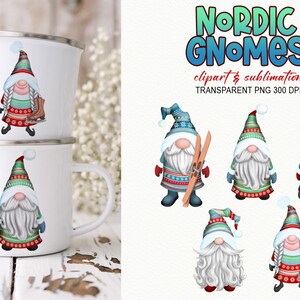 Skiing Gnomes PNG, Winter Nordic Gnome Clipart, Winter Sport Gnome ...
