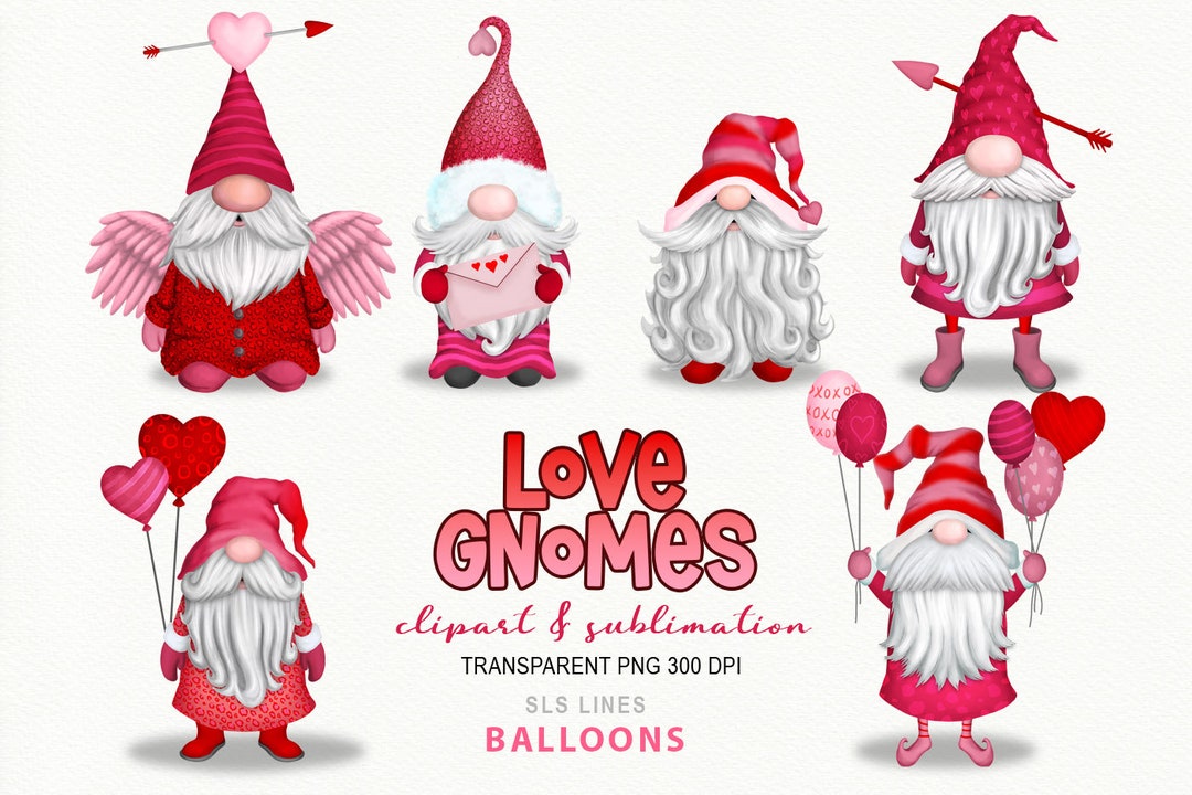 Valentine's Day Gnome Clipart Love Gnomes PNG Cupid Gnome - Etsy