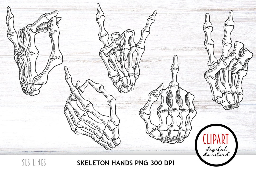 Skelett Hände Clipart, Knochen Hände PNG, Mittelfinger Clipart, Skelett ...