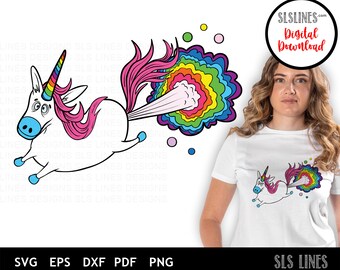 Farting Unicorn Svg - Etsy