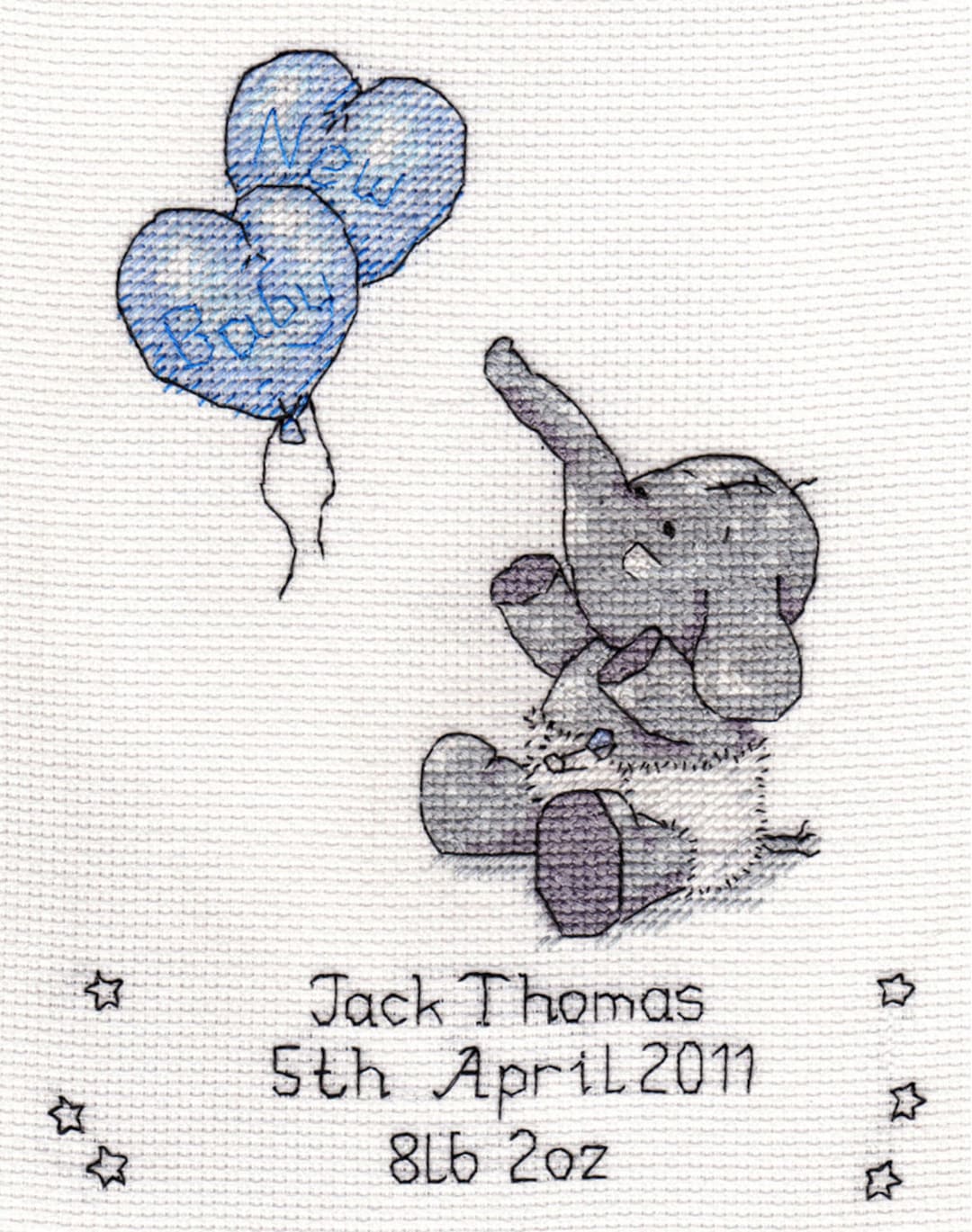 Counted Cross Stitch Pattern, 'new Baby' Birth Sampler, PDF Jpeg ...