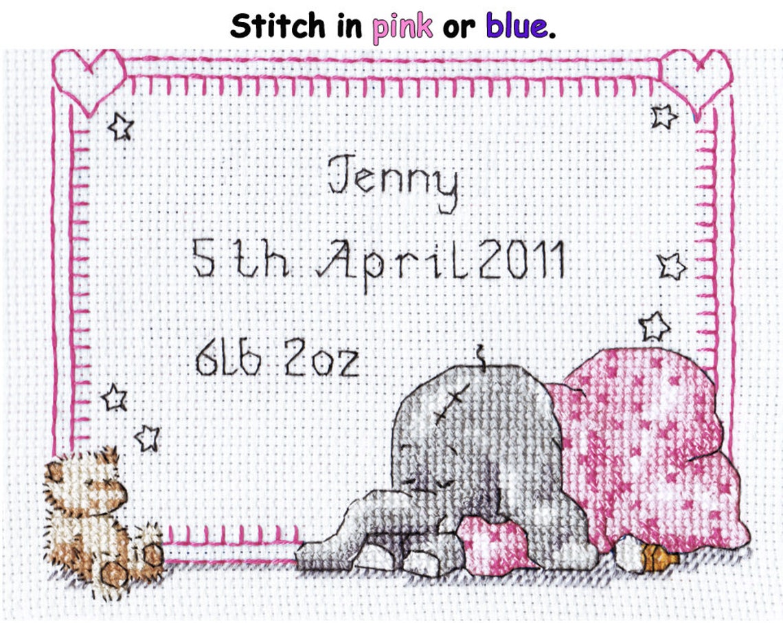 Counted Cross Stitch Pattern, 'sleepy Baby' Birth Sampler, PDF Digital ...