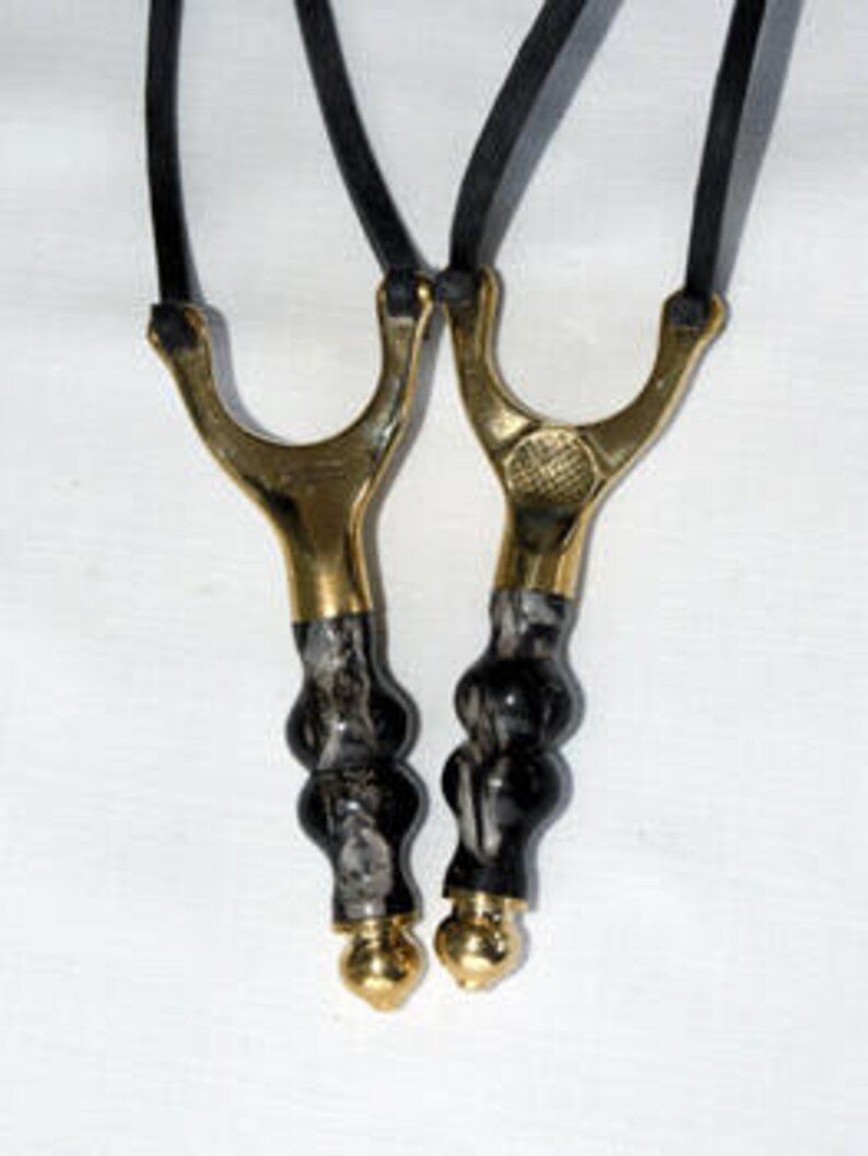 Brass Catapult Slingshot Milbro Style With a Buffalo Handle - Etsy UK