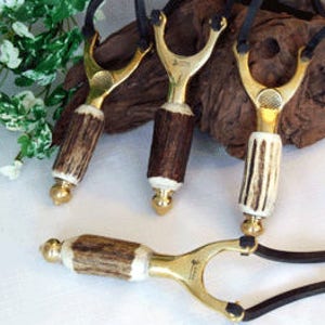 Brass Catapult With Antler Handle, Hunting, Camping, Outdoorsman ...