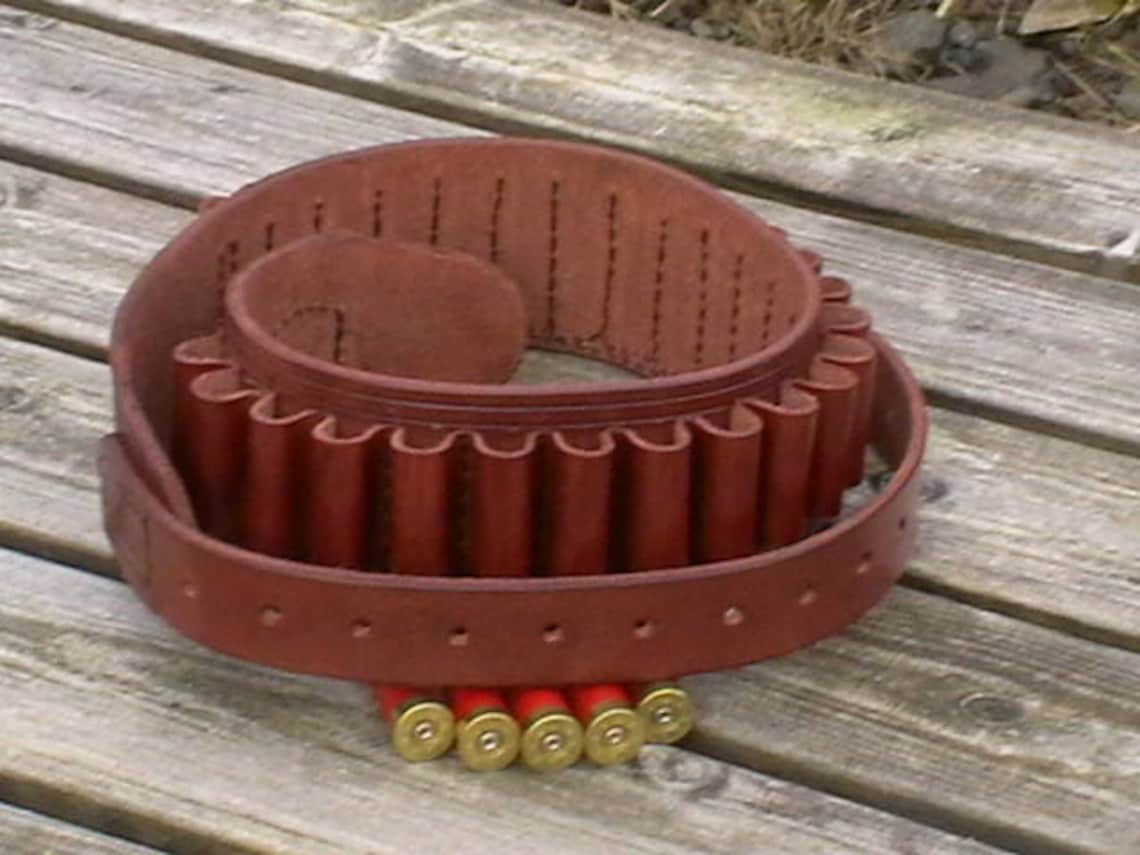 28 Gauge All Leather Cartridge Belt, - Etsy