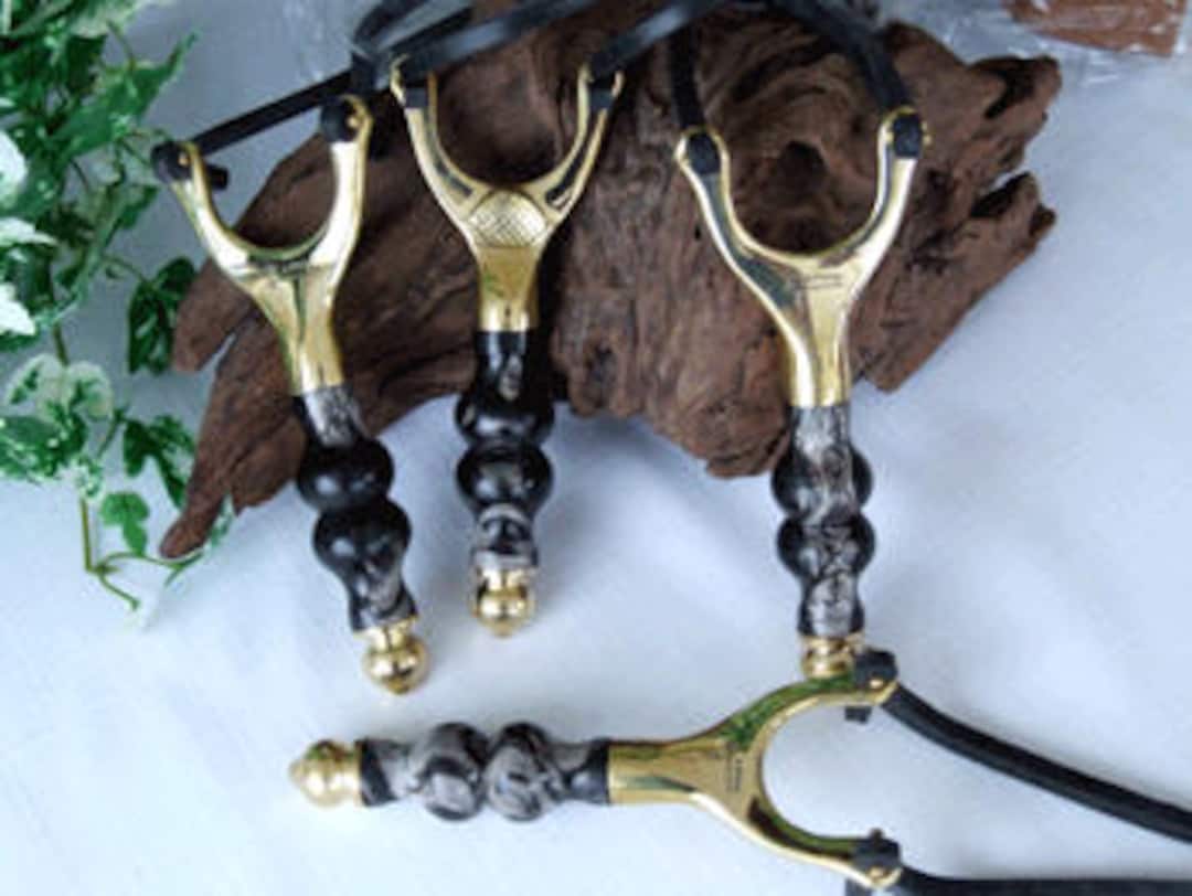 Brass Catapult Slingshot Milbro Style With a Buffalo Handle, Hunting ...