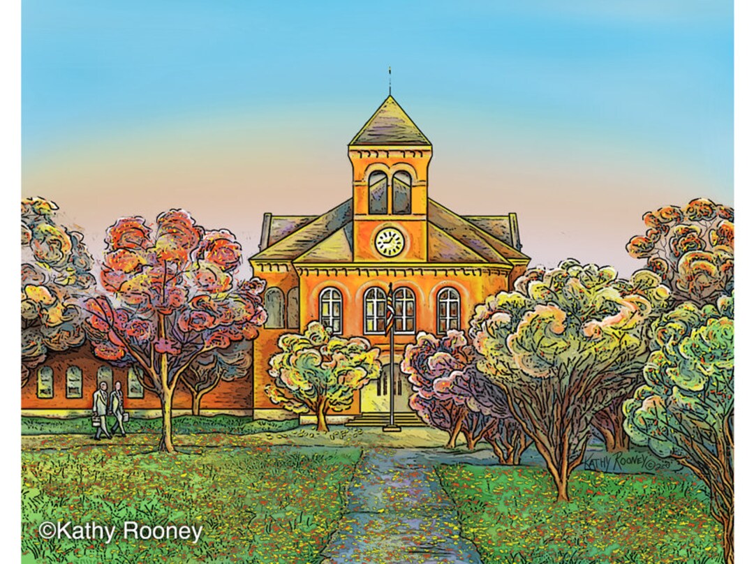Donaldson, LA Courthouse, Ascension Parish Courthouse, Drawing by Kathy ...
