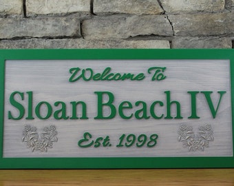 Weathered beach sign | Etsy