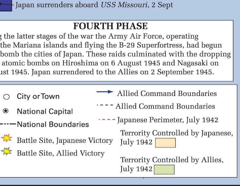 World War II Map of the Pacific Theater, 1941-1945 - Etsy