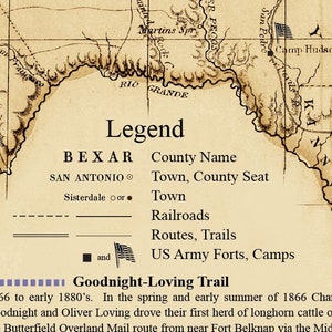 The Great Texas Cattle Trails Map 2nd Ed. Print - Etsy