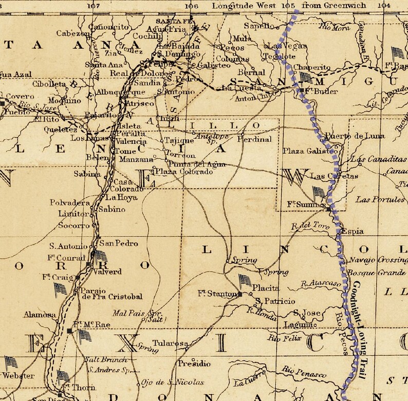 The Great Texas Cattle Trails Map 2nd Ed. Print - Etsy