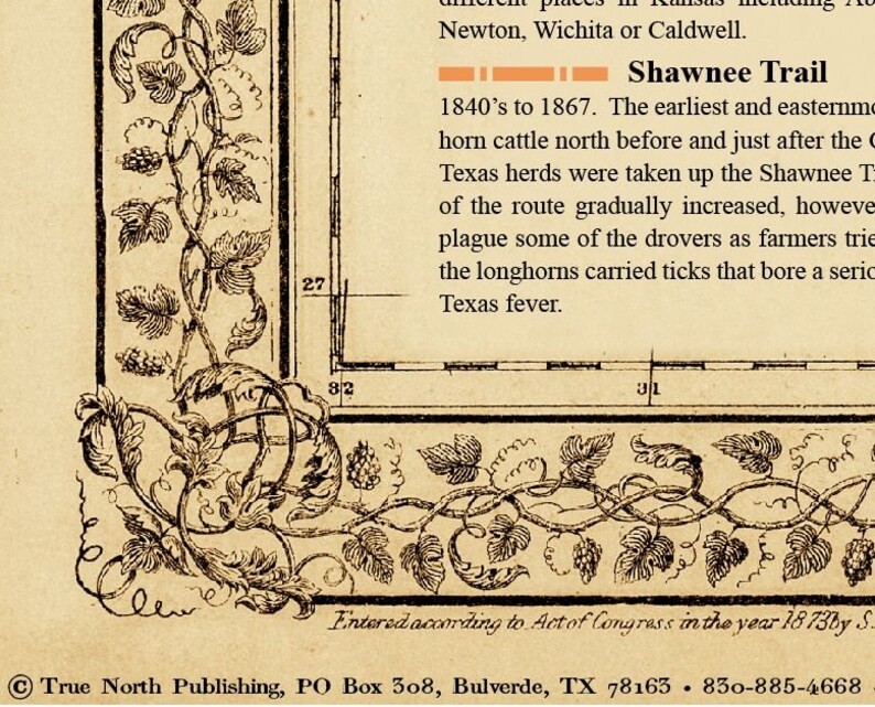 The Great Texas Cattle Trails Map 2nd Ed. Print - Etsy