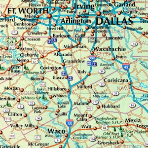 Texas Decorative Wall Map - Paper - 39" W X 36" H - Etsy