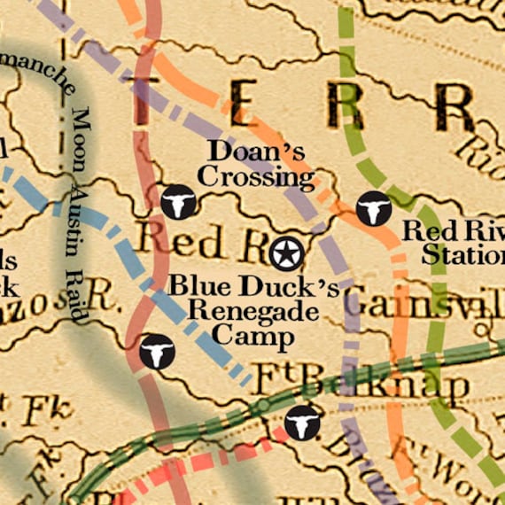 Maps, Atlases & Globes North America Maps The Lonesome Dove~Comanche ...