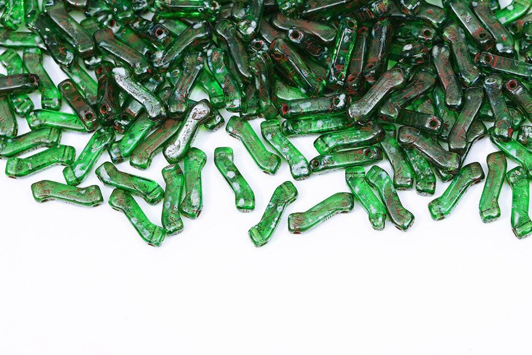 Z Beads 3×10mm Chrysolite Travertin 2-hole Czech Beads - Etsy