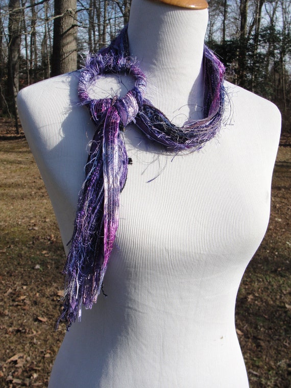 Light Weight Ring Scarf in Vibrant Shades of Purple with Lots | Etsy