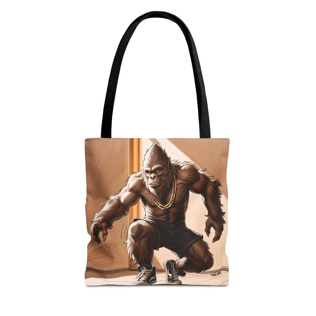 Funny Hip Hop Bigfoot Tote Bag, Bigfoot Lover Gift, Unique Shopping Bag ...