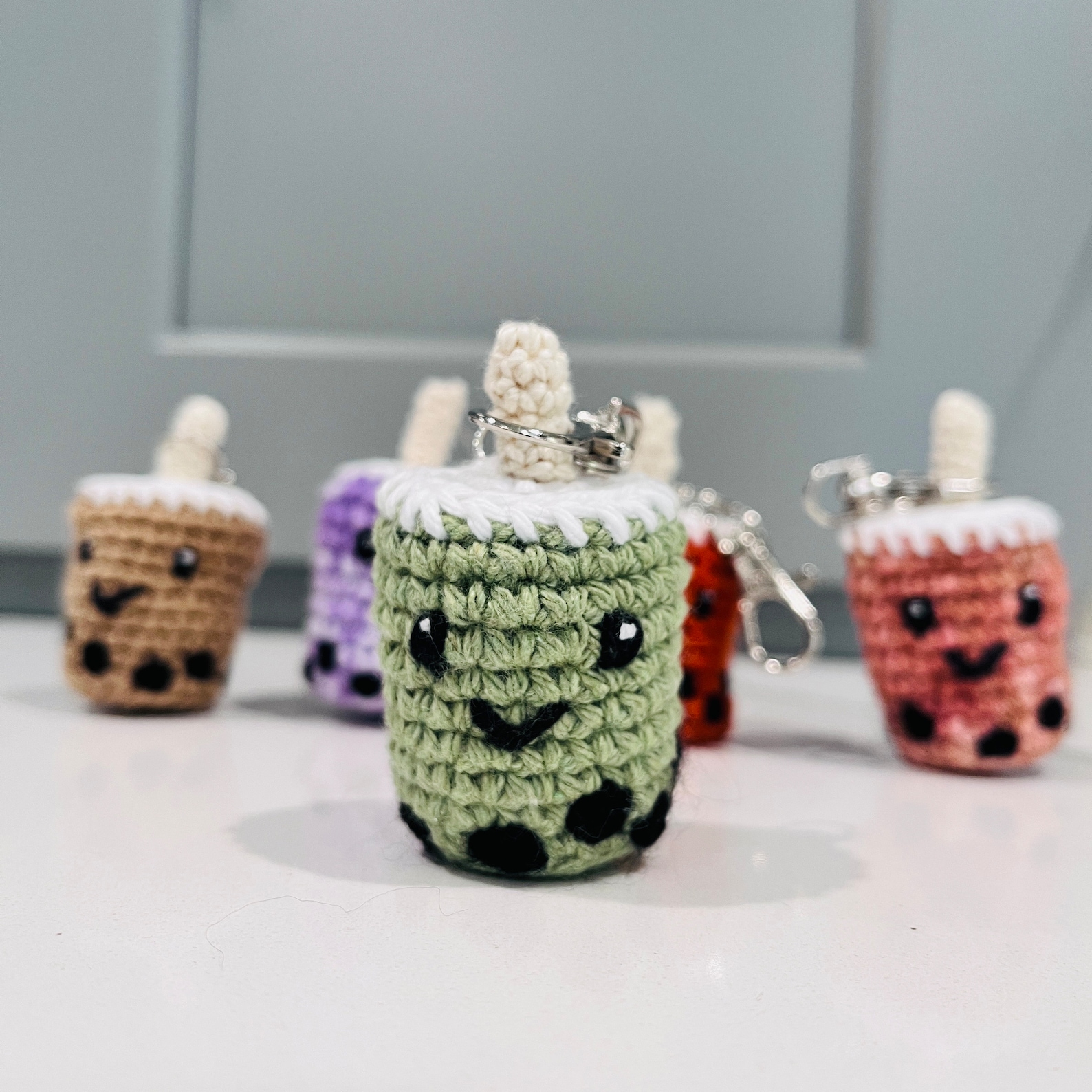 Boba Amigurumi Keychains milk Tea Thai Tea Taro Milk Tea - Etsy