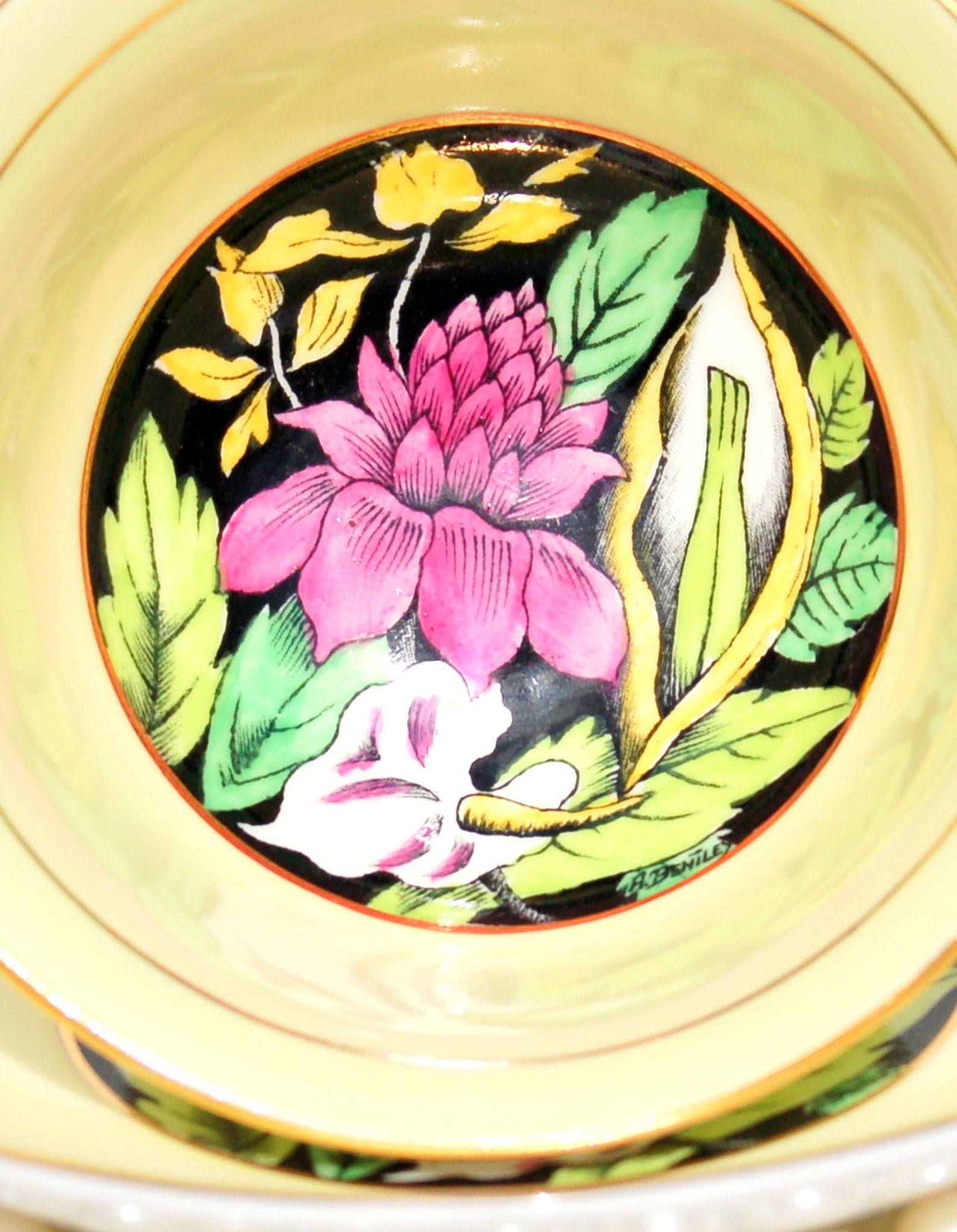 Antique English Tea Cup And Saucer Fine Bone China Tea Set Yellow antique-english-tea-cup-and-saucer-fine-bone-china-tea-set-yellow