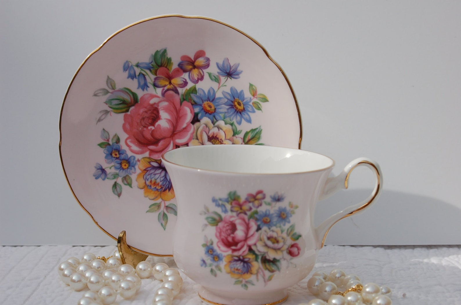 Antique Royal Grafton Tea Cup and Saucer. English Tea Cup Set. Gift ...