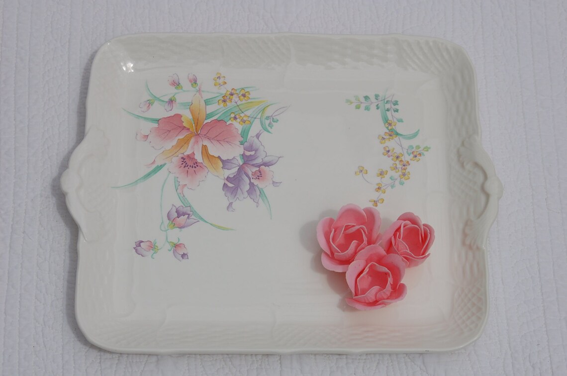 Vintage Hand Painted Porcelain Tea/ Serving Tray Made in - Etsy