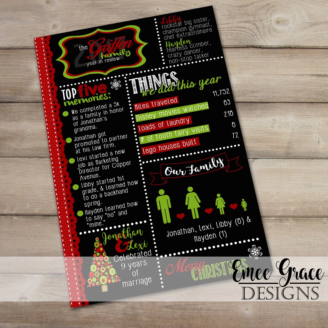 Christmas Card Newsletter - Digital Newsletter - Family Christmas Card ...