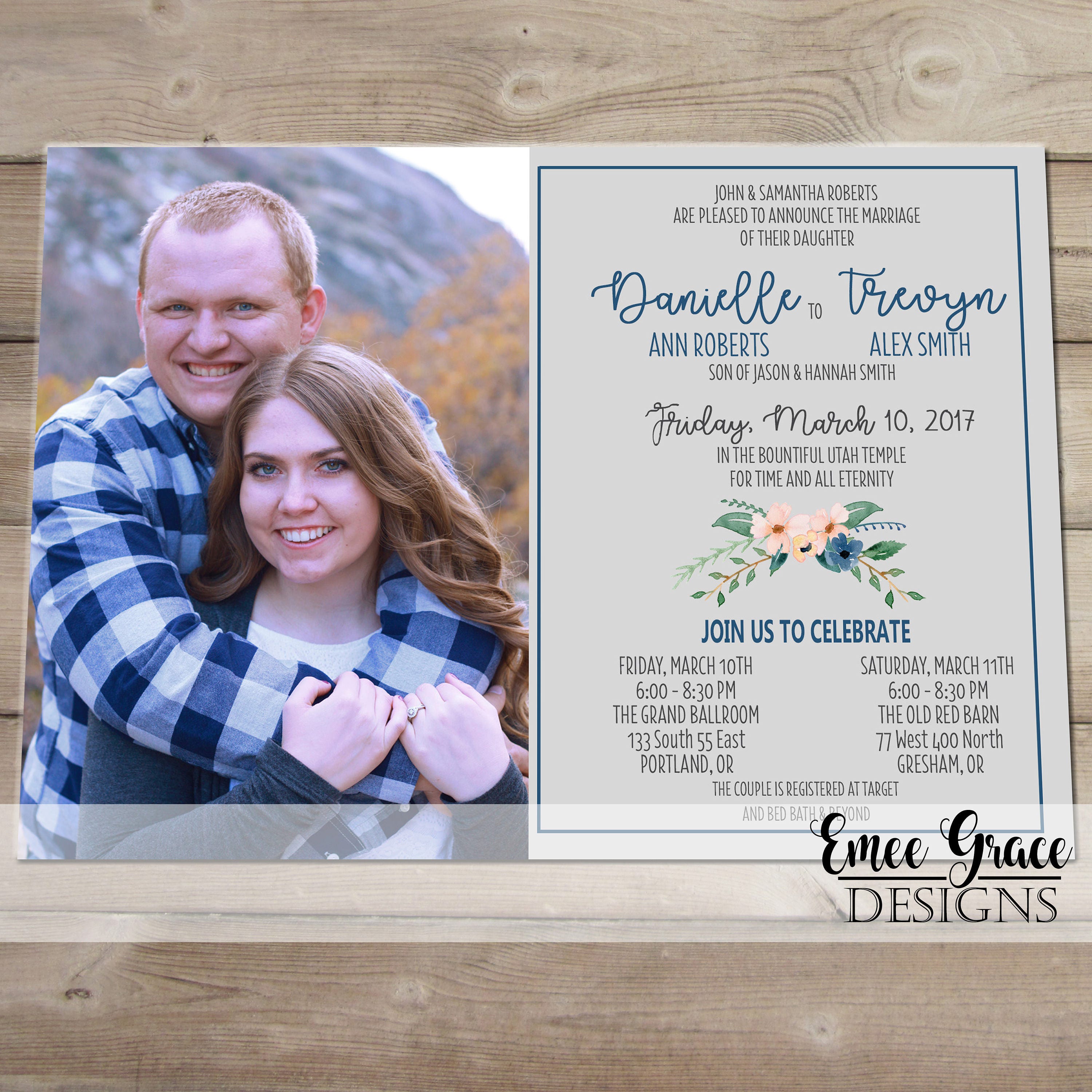 Complete Wedding Invitation Set - Temple Wedding Invitation - LDS ...
