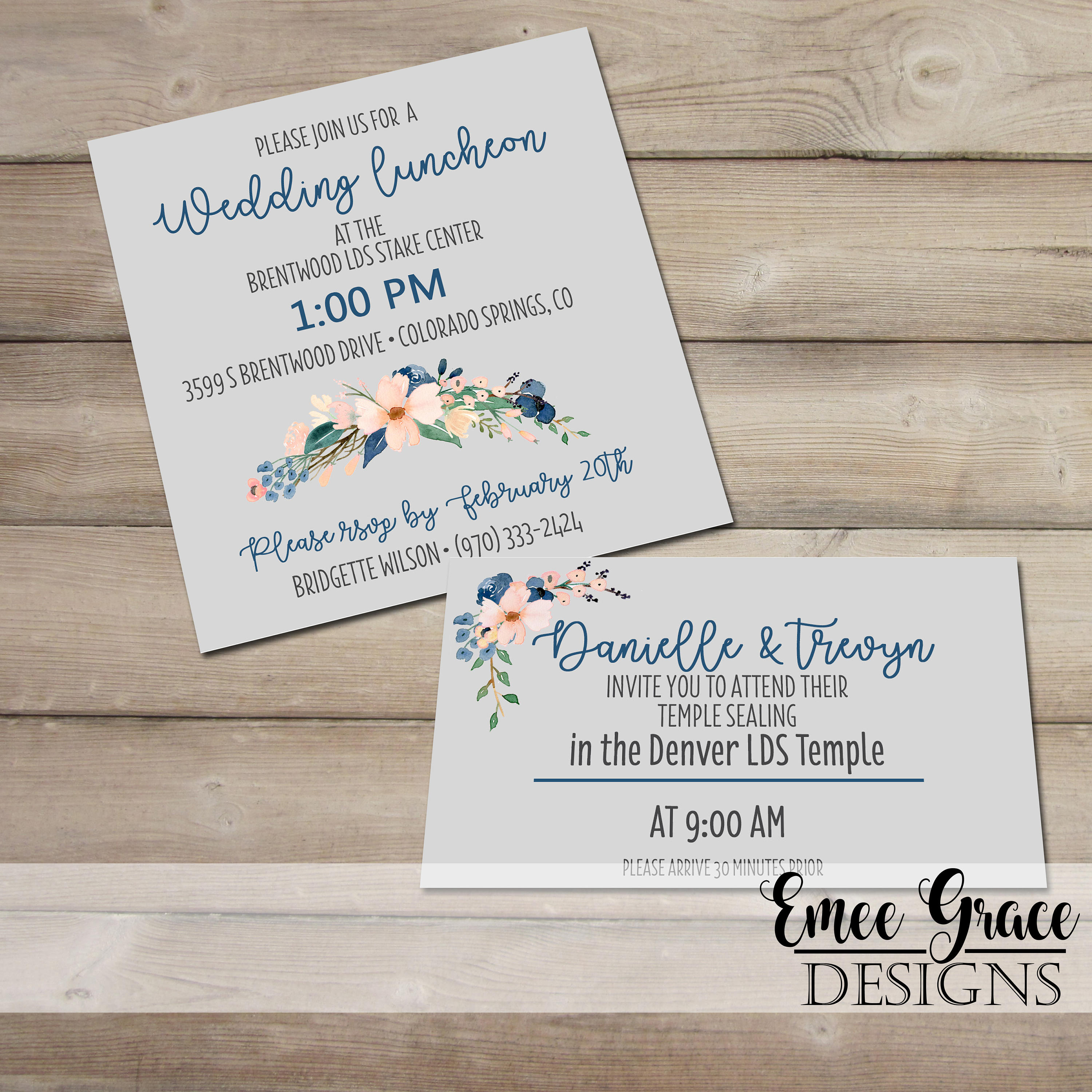 Complete Wedding Invitation Set - Temple Wedding Invitation - LDS ...