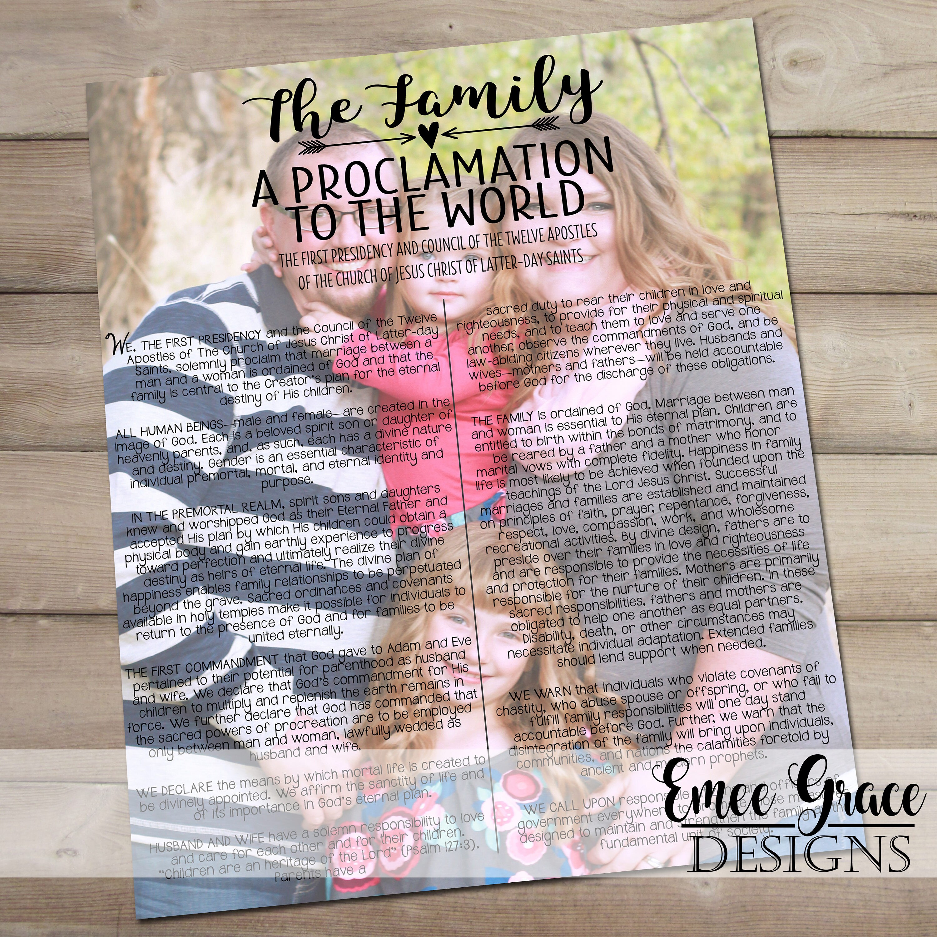 Personalized Proclamation to the World - Family Proclamation - Digital ...