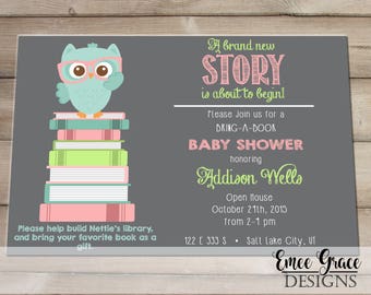 Library Baby Shower Invitation Bring a Book Baby Shower - Etsy