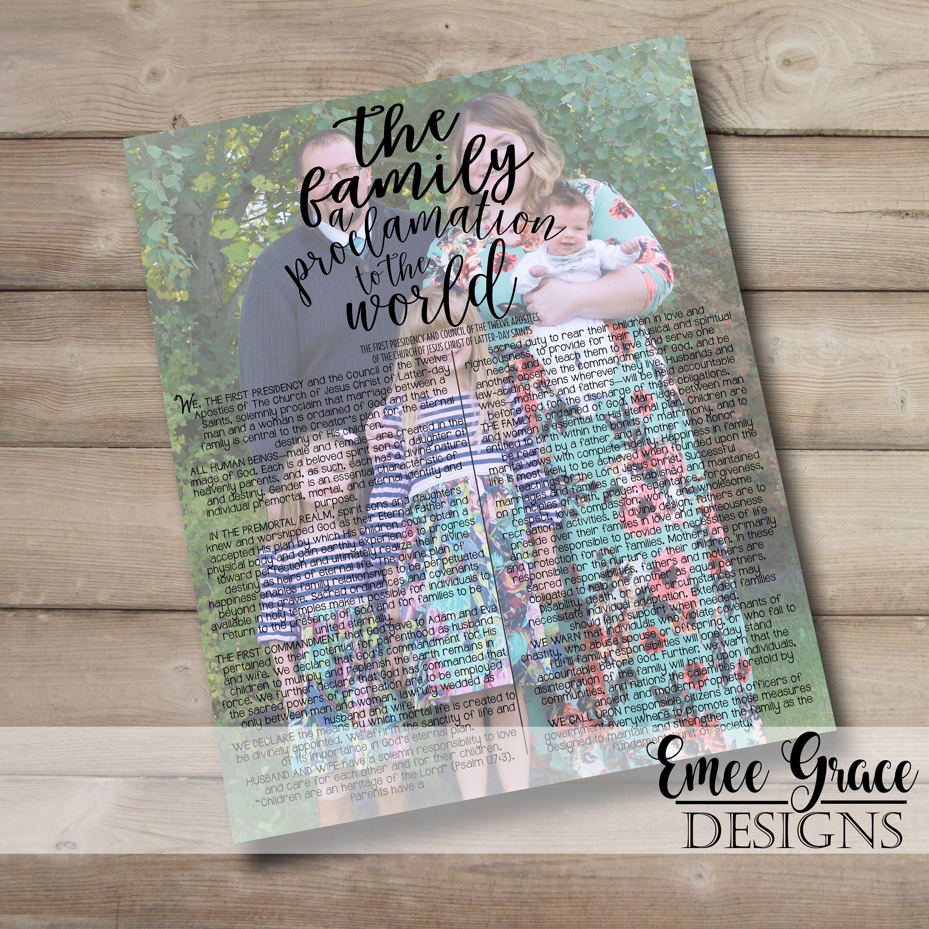Personalized Proclamation to the World Family Proclamation Digital ...