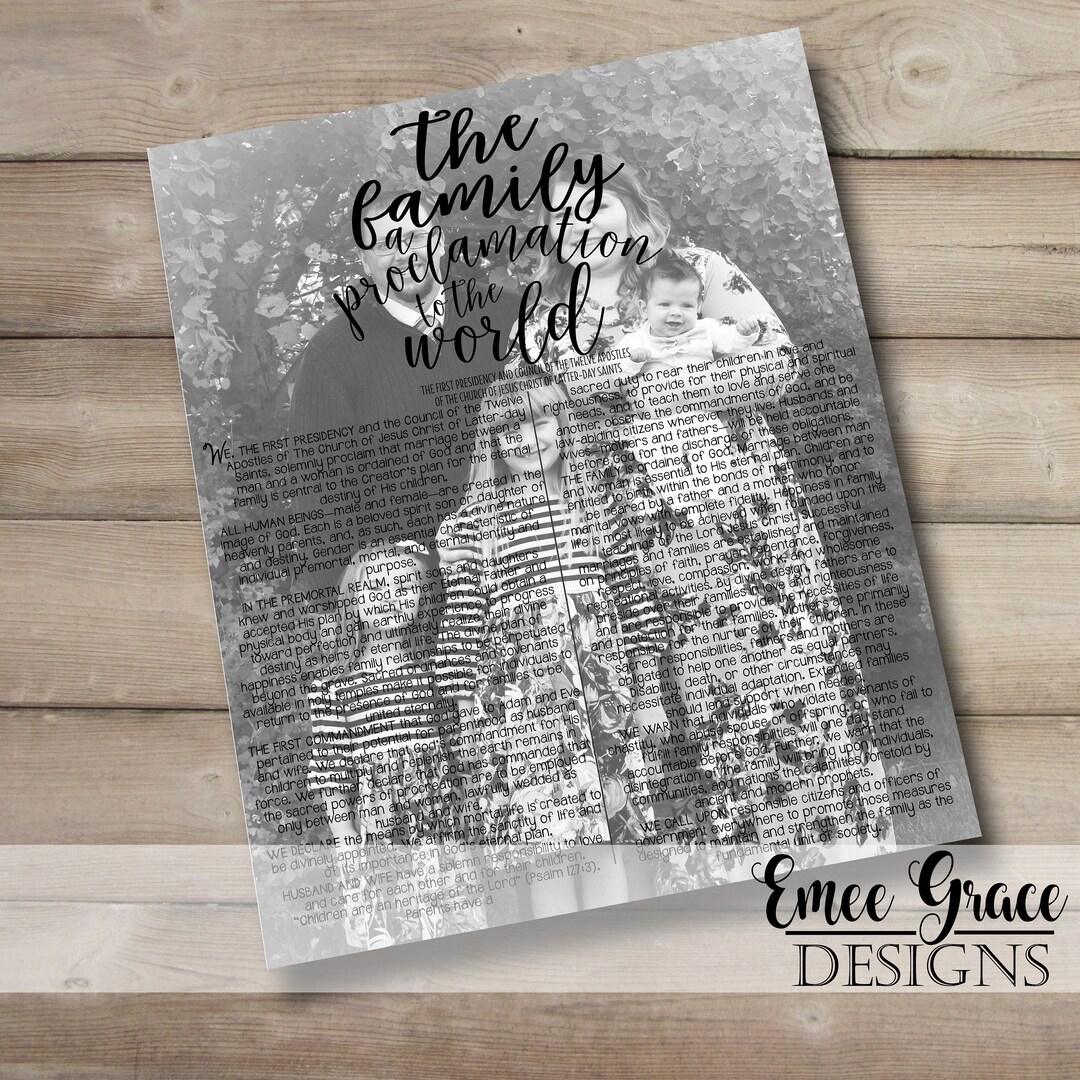 Personalized Proclamation to the World - Family Proclamation - Digital ...