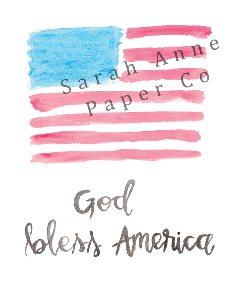 God Bless America | Digital Printable | 4th of July Home Decor ...