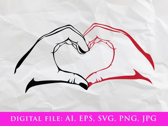LOVE Hand Heart Instant Download | Etsy