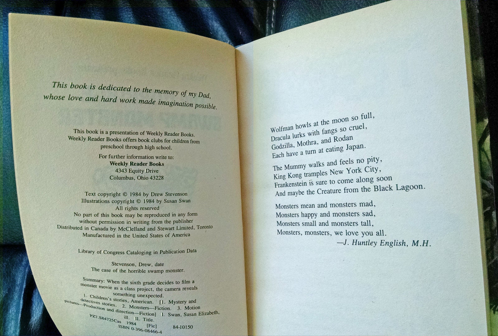 The HORRIBLE SWAMP MONSTER (1984) Young Readers Chapter Book - Weekly ...