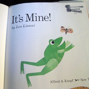 IT'S MINE! (1986) A Fable by Leo Lionni - Good Condition - Hardcover ...