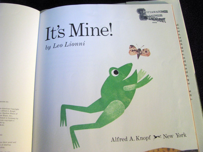 IT'S MINE! (1986) A Fable by Leo Lionni - Good Condition - Hardcover ...