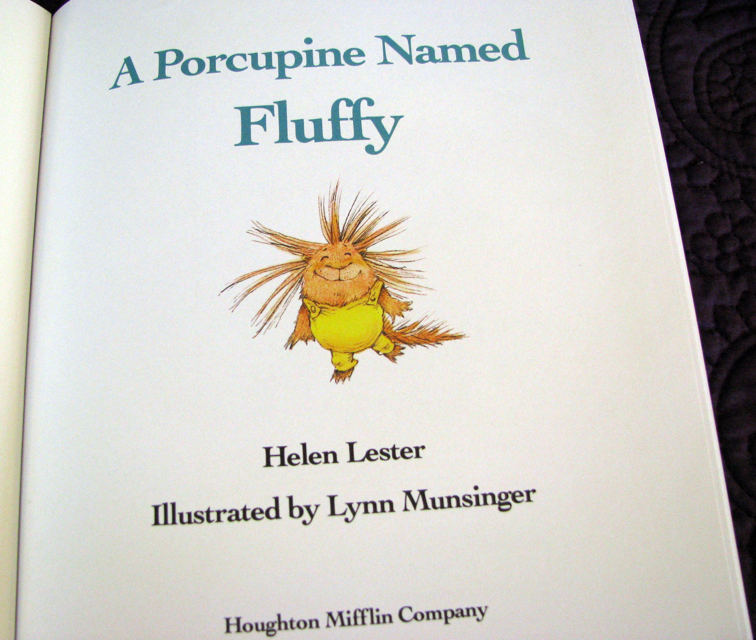 A PORCUPINE NAMED FLUFFY (1986) by Helen Lester - Vintage Children's ...