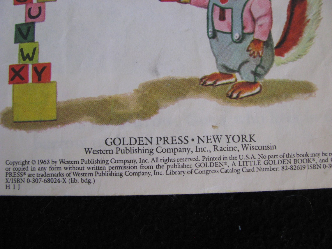 CHIPMUNK'S ABC 1963 by Richard Scarry Vintage Little | Etsy