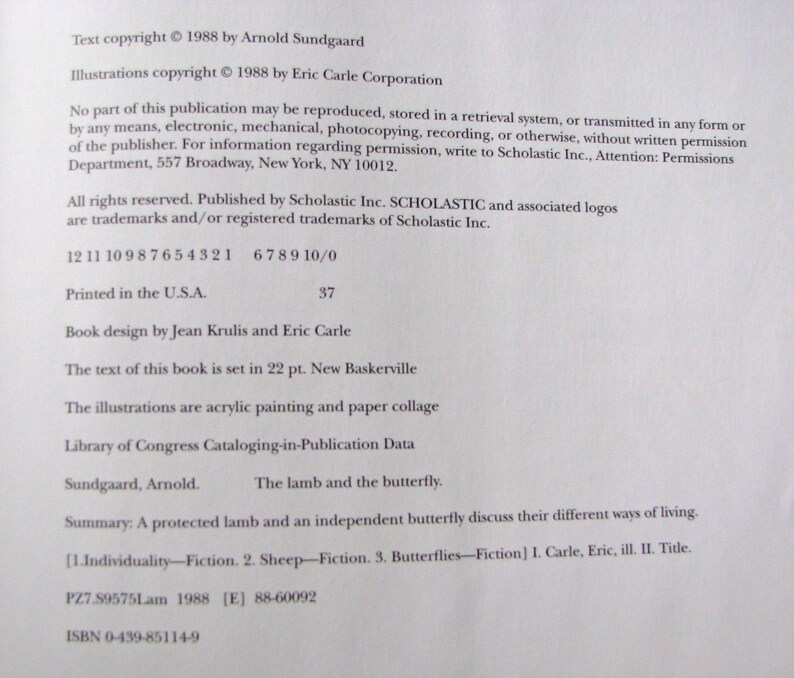 The LAMB and the BUTTERFLY (1988) by Arnold Sundgaard - Like NEW ...