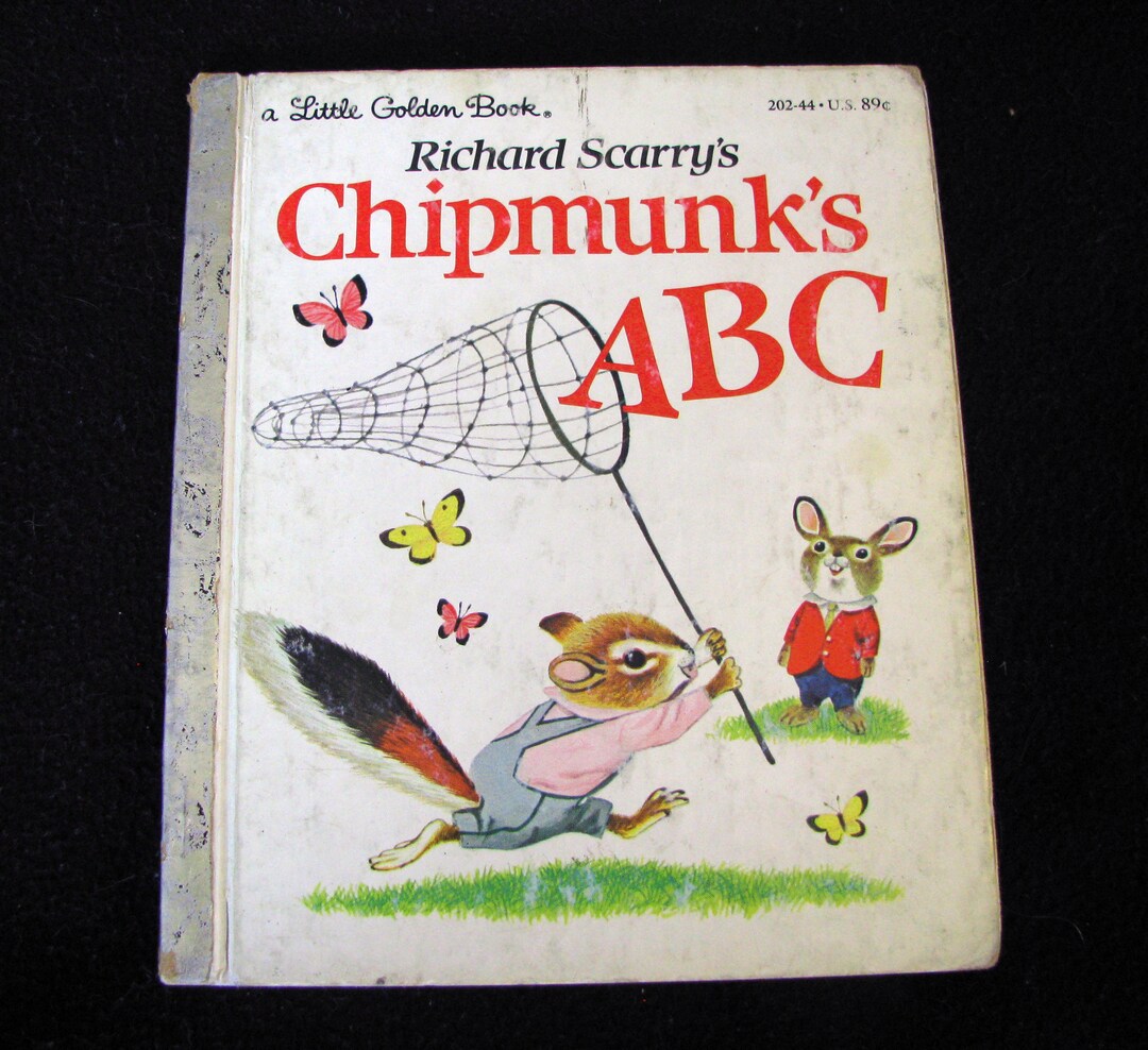 CHIPMUNK'S ABC (1963) by Richard Scarry - Vintage Little Golden Book ...