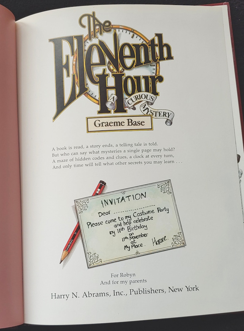 The ELEVENTH HOUR Curious Mystery (1989) by Graeme Base - Vintage ...