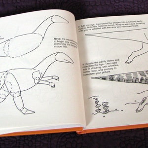 HOW to DRAW DINOSAURS 1997 Vintage Instructional Drawing | Etsy