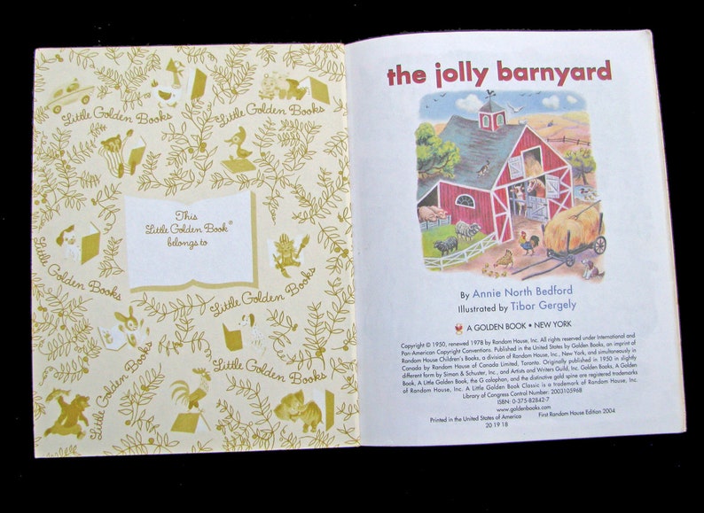 The JOLLY BARNYARD (1978) Little Golden Book - Vintage Children's Book ...
