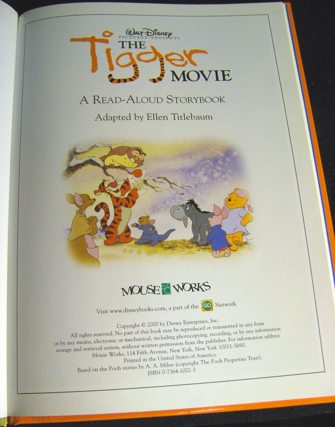 THE TIGGER MOVIE 2000 Disney's Vintage Read-aloud Storybook Like New ...