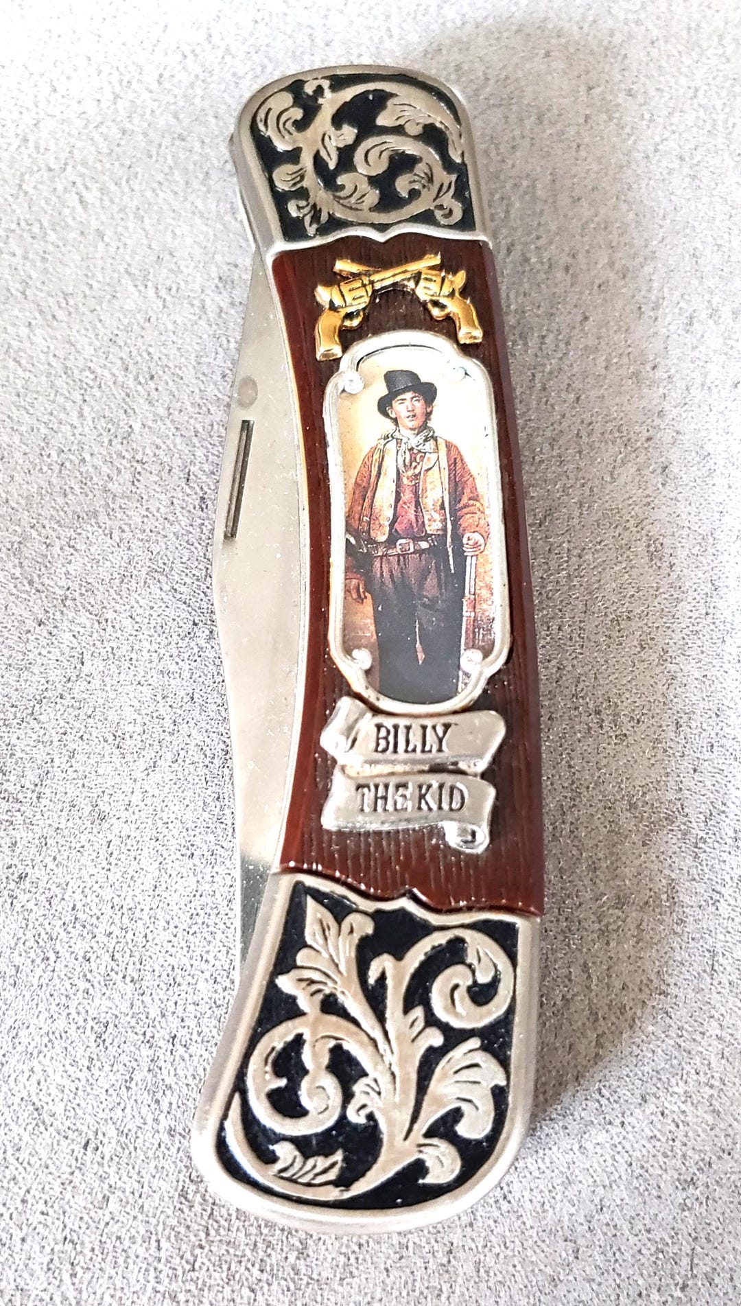Franklin Mint BILLY THE KID Vintage Collector Folding Knife - Like New ...