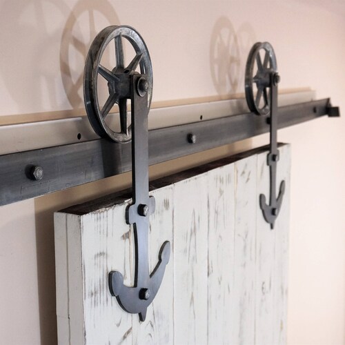 Double Door Rustic H Sliding Barn Door Hardware - Etsy