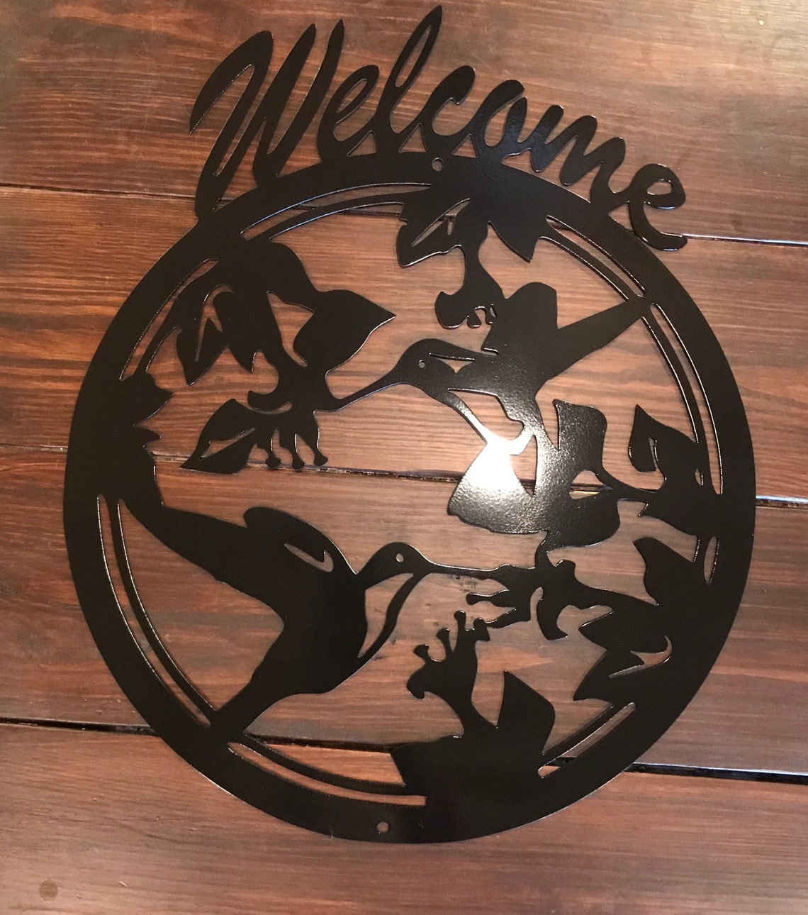 Welcome hummingbird metal sign welcome hummingbird metal | Etsy
