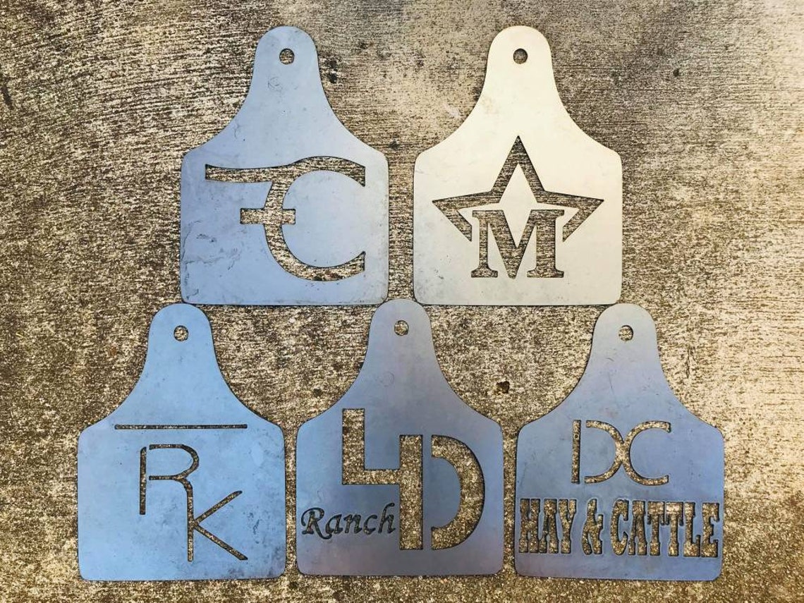Customizable cow tag address sign farmhouse decor metal | Etsy