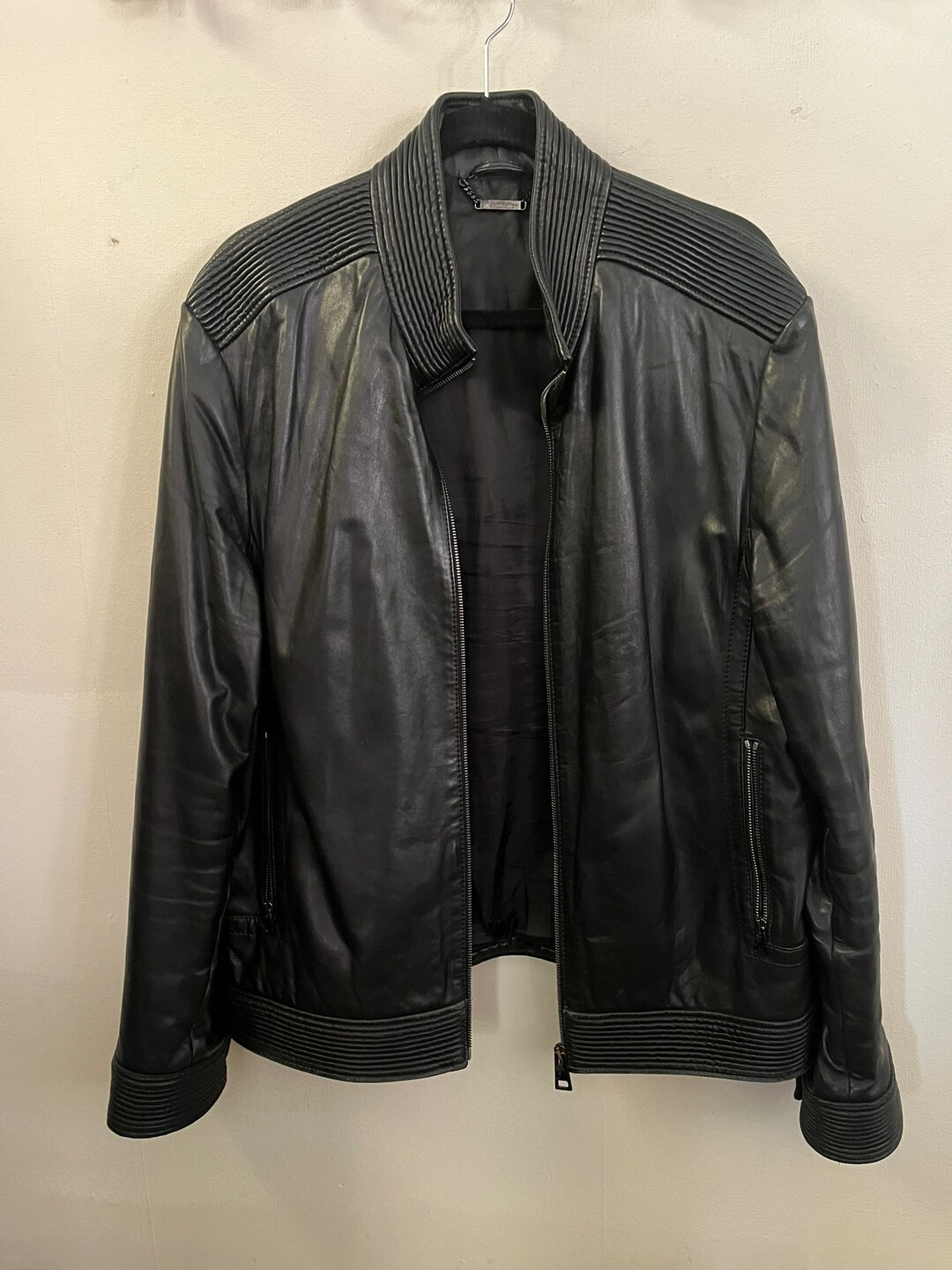 Vintage Versace Leather Jacket - Etsy